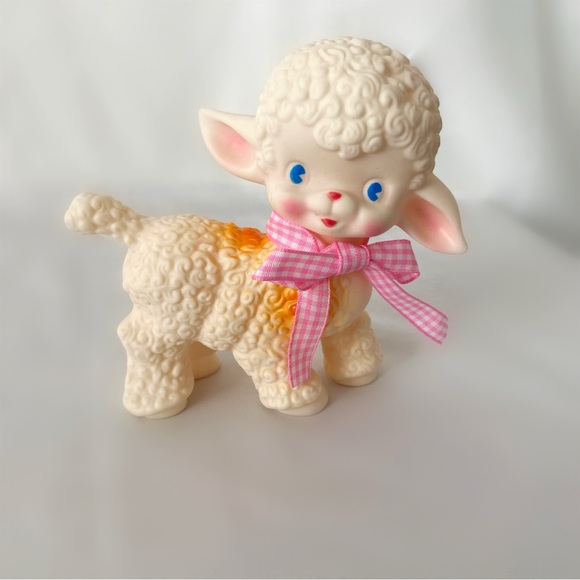 Vintage | Accents | Retro Rubbery Lamb Sheep Toy Home Decor Figurine ...
